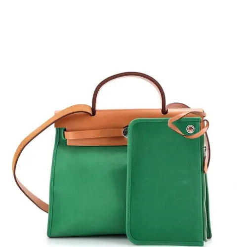 Hermès Herbag Zip Leather And Toile 31
