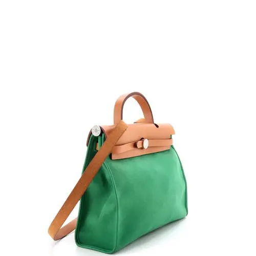 Hermès Herbag Zip Leather And Toile 31 - Green