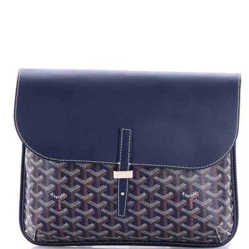 Goyard Coursier Messenger Bag Coated Canvas And Leather - Blue
