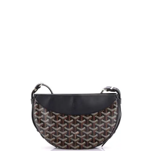 Goyard Hirondelle Shoulder Bag Coated Canvas And Leather - Black