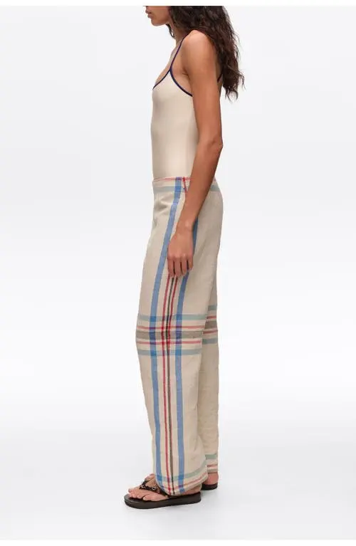 Bimba Y Lola Striped Linen Blend Trousers