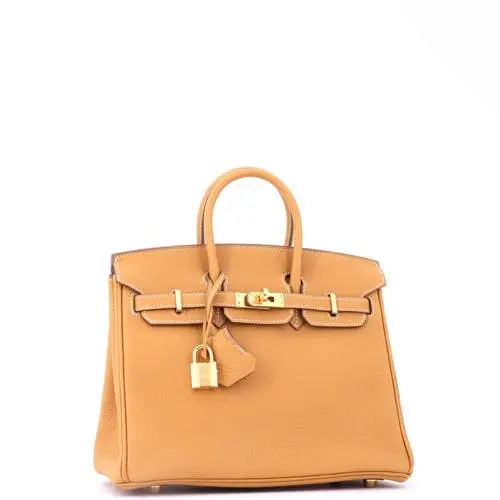 Hermès Birkin Handbag Brown Togo With Gold Hardware 25 - White
