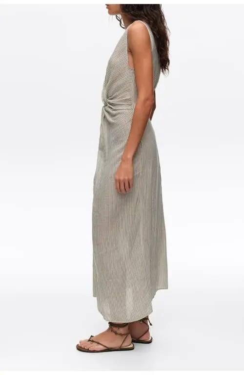 Bimba Y Lola Striped Ruched Knot Dress