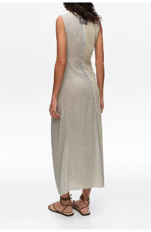 Bimba Y Lola Striped Ruched Knot Dress