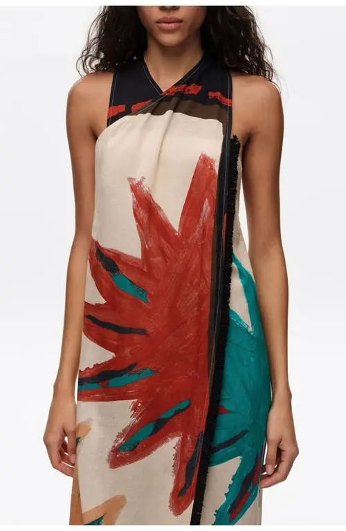 Bimba Y Lola Printed Midi Wrap Dress
