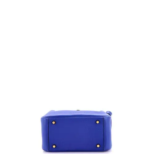 Hermès Lindy Quadrille Bag Clemence With Canvas Mini - Blue