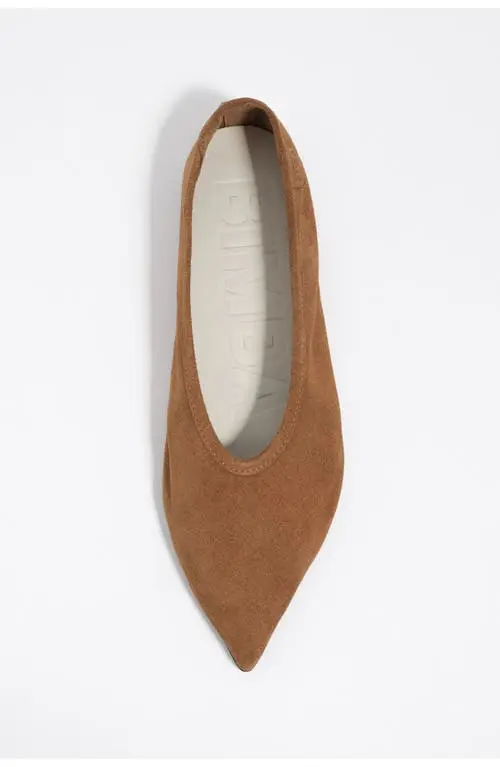 Bimba Y Lola Suede Pointed Toe Ballerina Flats