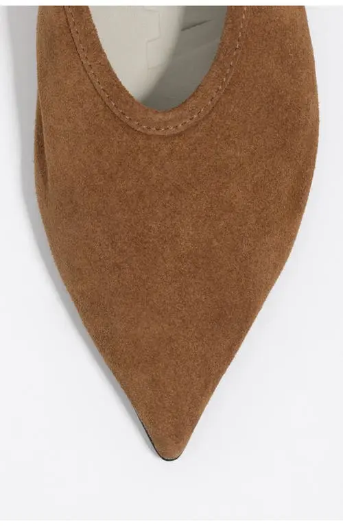 Bimba Y Lola Suede Pointed Toe Ballerina Flats