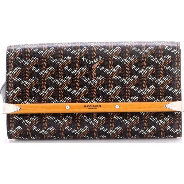 Goyard Monte Carlo Clutch With Strap Coated Canvas Pm - Black
