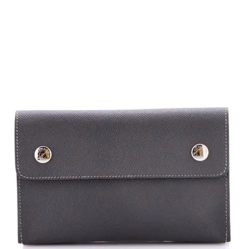 Hermès Double Snap Pochette Crossbody Epsom - Gris Misty