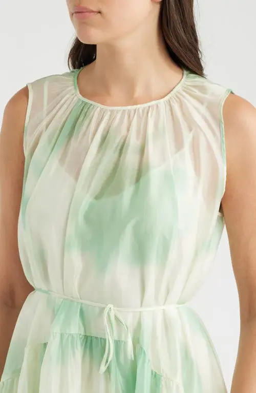 M&s Printed Maxi Dress With Tie Belt