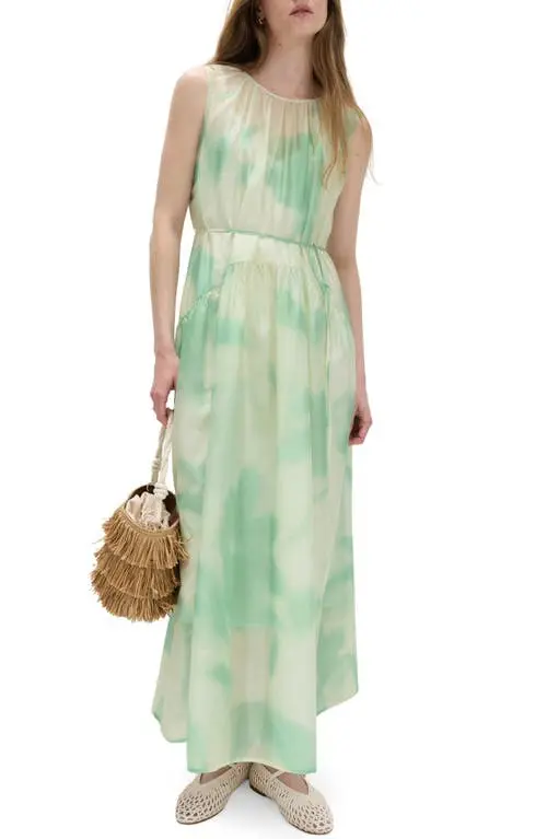 M&s Printed Maxi Dress With Tie Belt