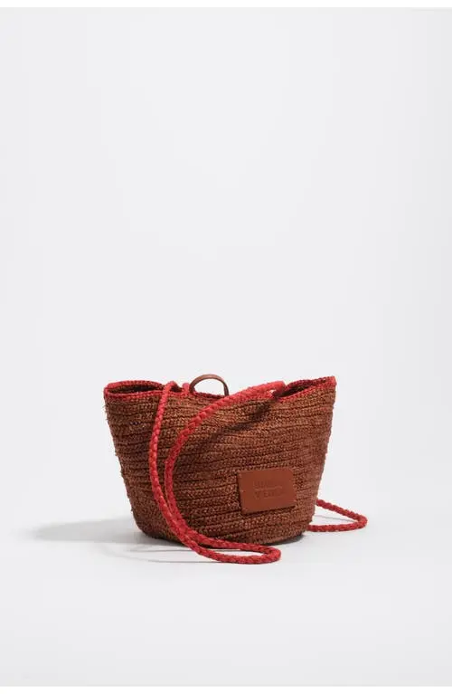 Bimba Y Lola Raffia Basket Bag - Oak