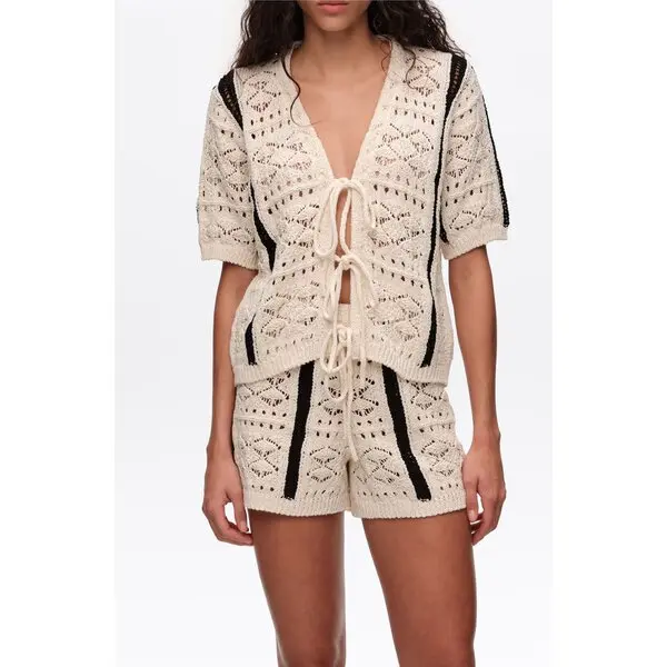 Bimba Y Lola Two-tone Knit Cardigan