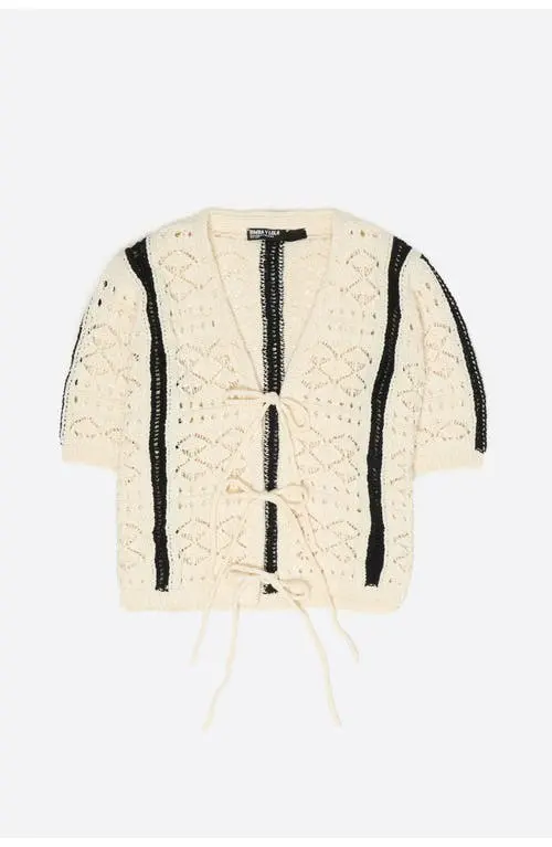 Bimba Y Lola Two-tone Knit Cardigan