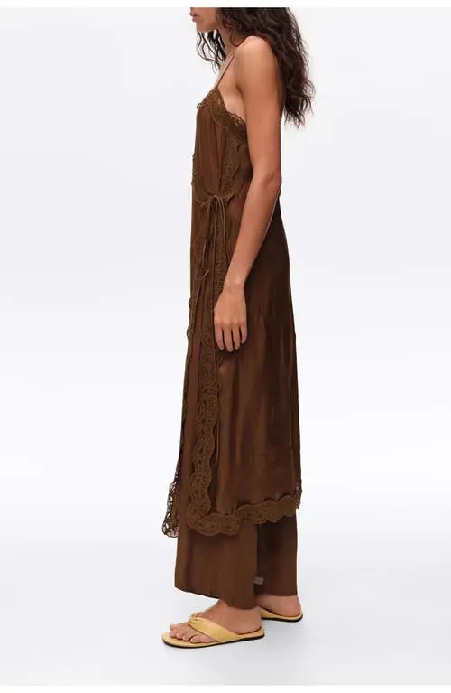 Bimba Y Lola Lace Skirt-trouser Hybrid - Dark Olive