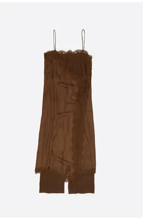Bimba Y Lola Lace Skirt-trouser Hybrid - Dark Olive