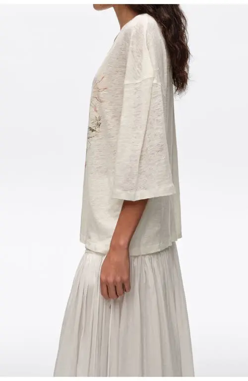 Bimba Y Lola Linen Graphic T-shirt