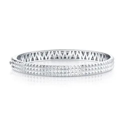 MICHAEL M Tetra Hinged Bangle Bracelet - Silver