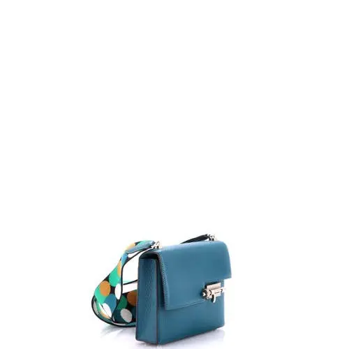 Hermès Verrou Bag Chevre Mysore And Canvas Mini - Green