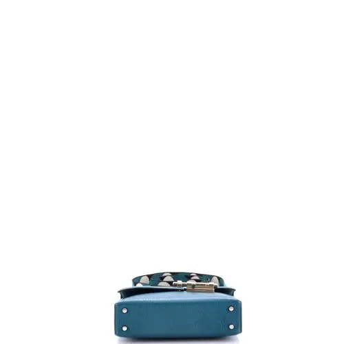 Hermès Verrou Bag Chevre Mysore And Canvas Mini - Green