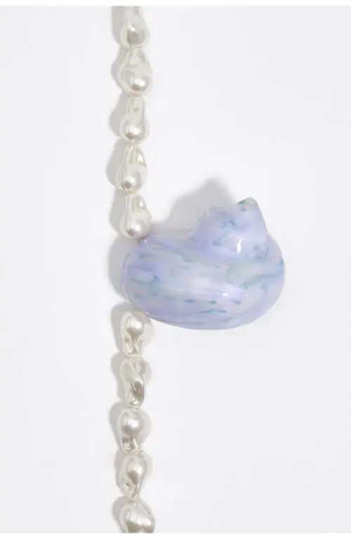 Bimba Y Lola Pearl And Enameled Seashell Necklace