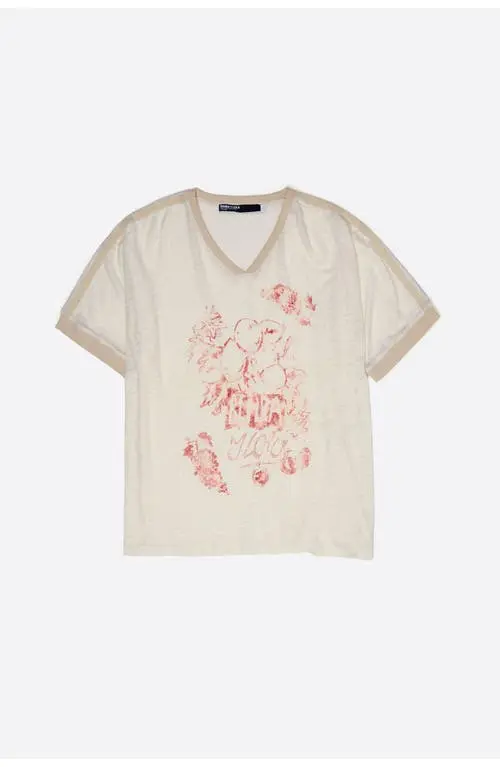 Bimba Y Lola Faded Linen Fruit Logo T-shirt