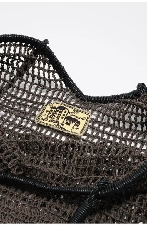 Bimba Y Lola Raffia Shopper Bag - Chocolate
