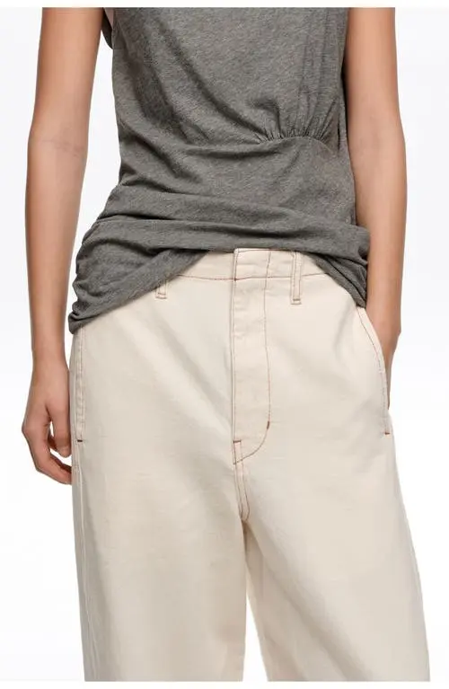 Bimba Y Lola Barrel Cut Jeans In Cotton And Linen Blend