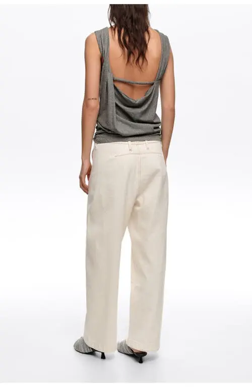 Bimba Y Lola Barrel Cut Jeans In Cotton And Linen Blend