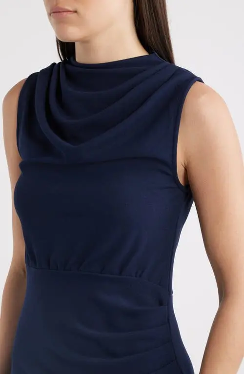 NIKKI LUND Kim Drape Sleeveless Pencil Dress