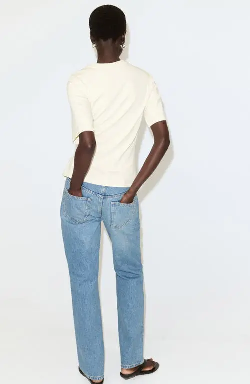 Mango Side Tie Stretch Cotton T-shirt