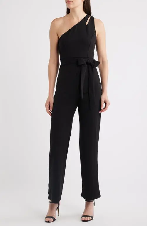 NIKKI LUND Harlow One-shoulder Jumpsuit - Black