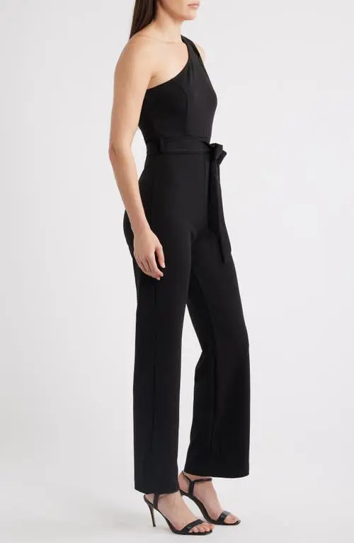 NIKKI LUND Harlow One-shoulder Jumpsuit - Black