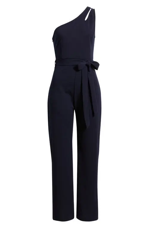 NIKKI LUND Harlow One-shoulder Jumpsuit - Blue