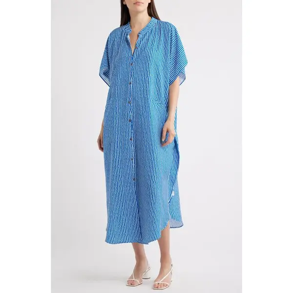 NIKKI LUND Tatjan Stripe Shirtdress - Blue