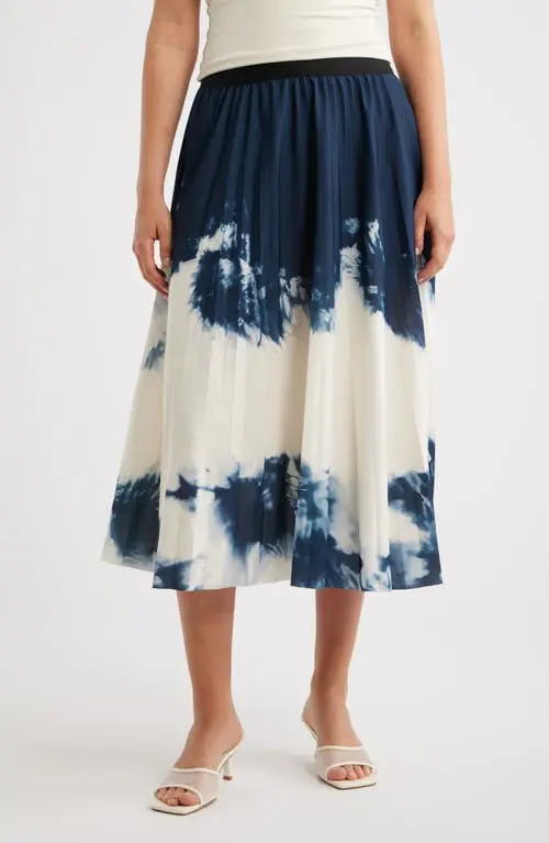 NIKKI LUND Robbie Print Midi Skirt - Blue