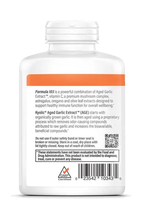 KYOLIC Aged Garlic Extract Formula 103, Immune Support