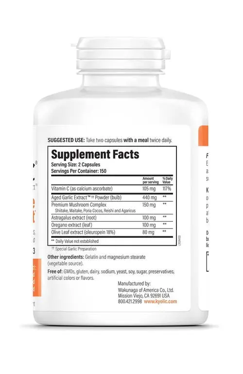 KYOLIC Aged Garlic Extract Formula 103, Immune Support