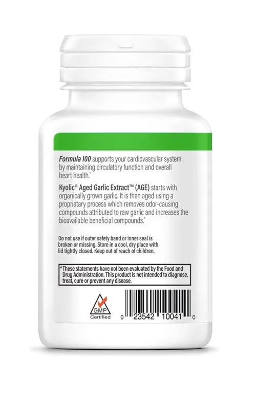 KYOLIC Aged Garlic Extract Formula 100, Cardiovascular Health, 100