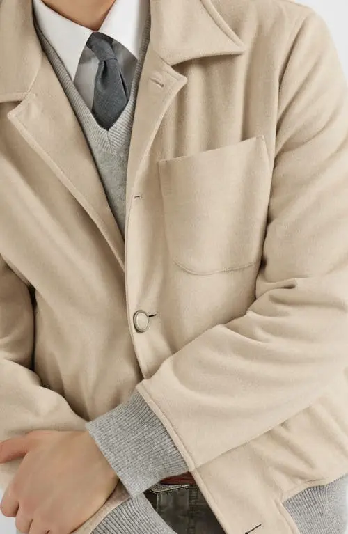 Brunello Cucinelli Lightweight Virgin Wool Cloth Shirt Jacket