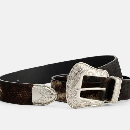 MARC NOLAN Western Hand-painted Cowhide Leather Belt