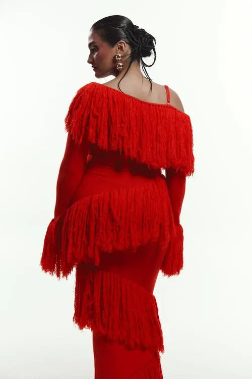 OFUURE Igho Sequin Fringe Maxi Dress