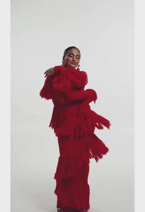 OFUURE Igho Sequin Fringe Maxi Dress