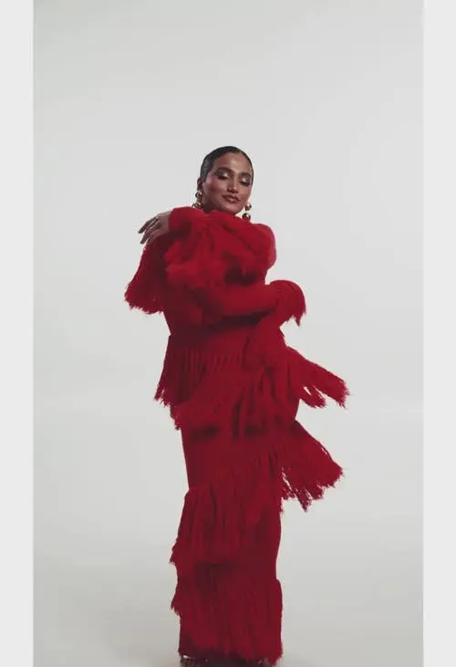 OFUURE Igho Sequin Fringe Maxi Dress