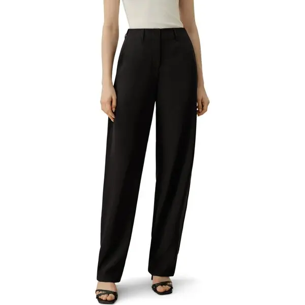 Lilysilk Curved Seam Silk Crepe Pants - Black