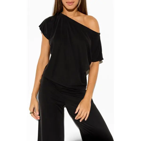Spiritual Gangster Asha Off-the-shoulder Jersey Top - Black