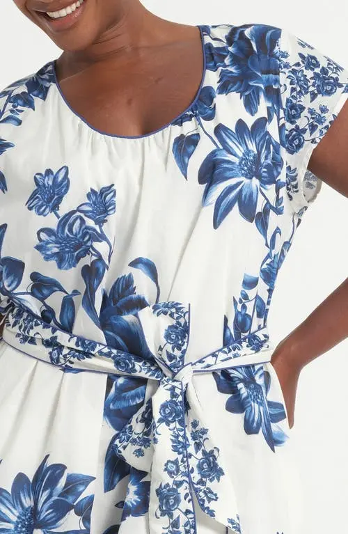 ESTELLE Nevara Floral Print Cotton Dress
