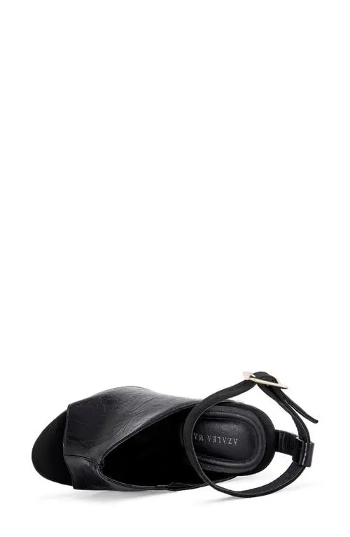 AZALEA WANG Tana Platform Ankle Strap Sandal - Black