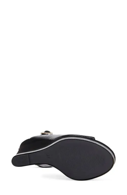 AZALEA WANG Tana Platform Ankle Strap Sandal - Black